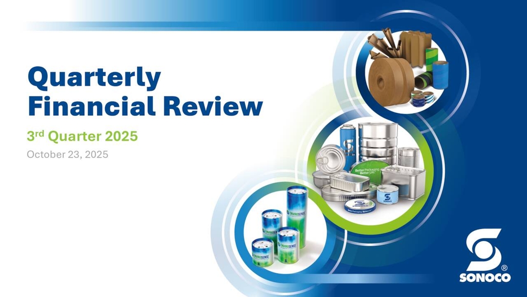 Sonoco Products Company 2025 Q3 - Results - Earnings Call Presentation ...