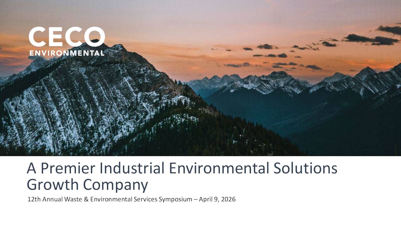 CECO Environmental Corp. (CECO) Presents at 12th Annual Waste ...