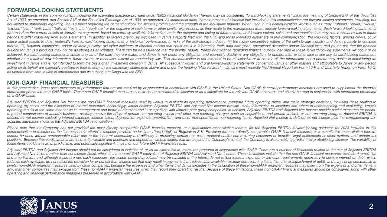 Janus International Group, Inc. 2023 Q3 - Results - Earnings Call ...