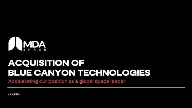 MDA Space Ltd. (MDA:CA) MDA Space Ltd. - M&A Call - Slideshow (TSX:MDA ...