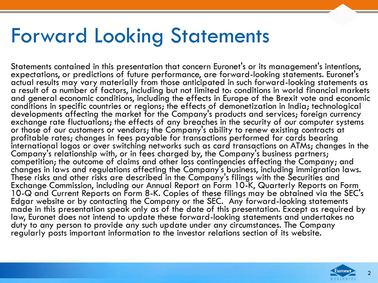 Euronet Worldwide, Inc. 2017 Q3 - Results - Earnings Call Slides (NASDAQ:EEFT) | Seeking Alpha