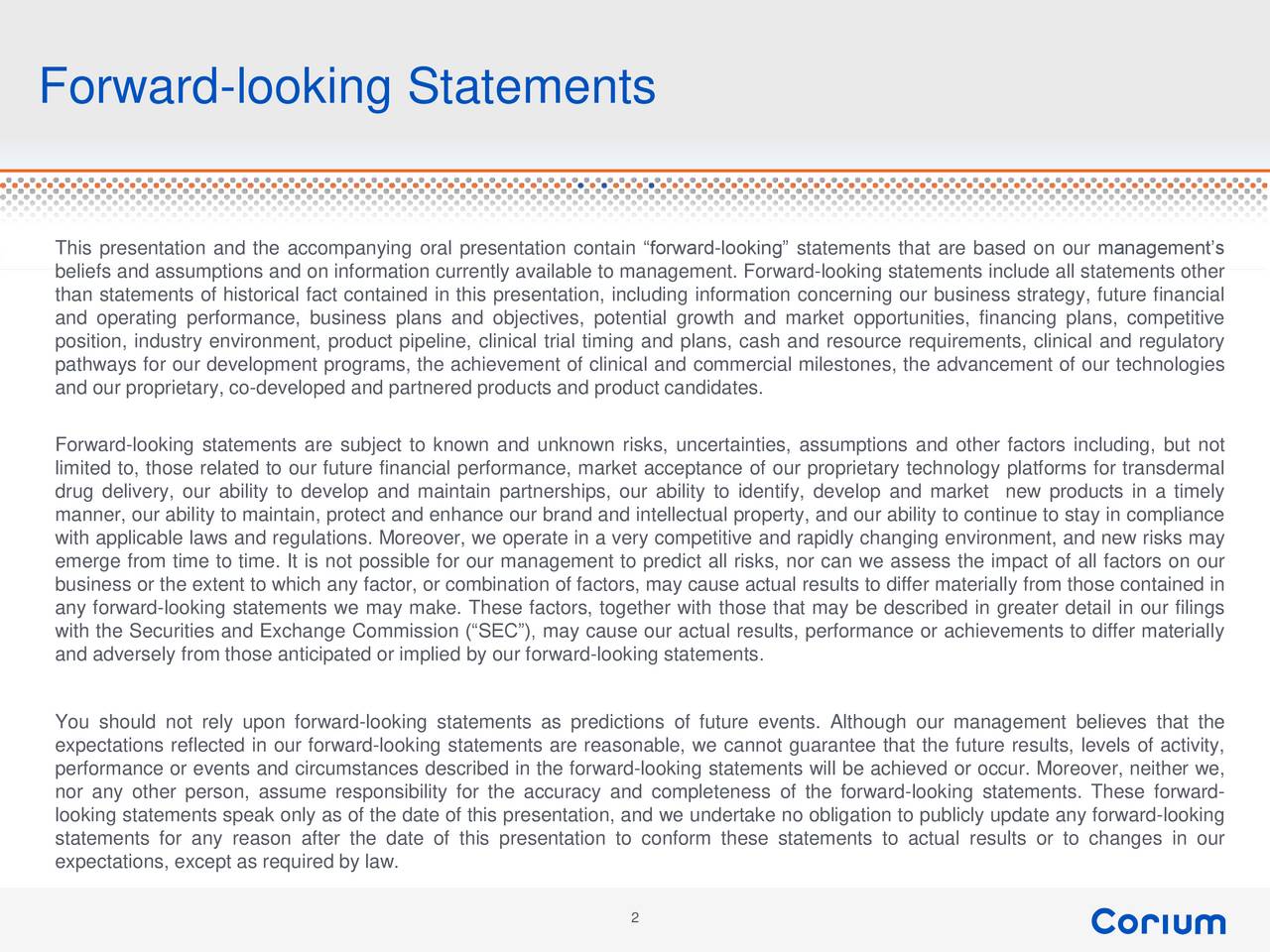 Corium International, Inc. 2017 Q2 - Results - Earnings Call Slides ...