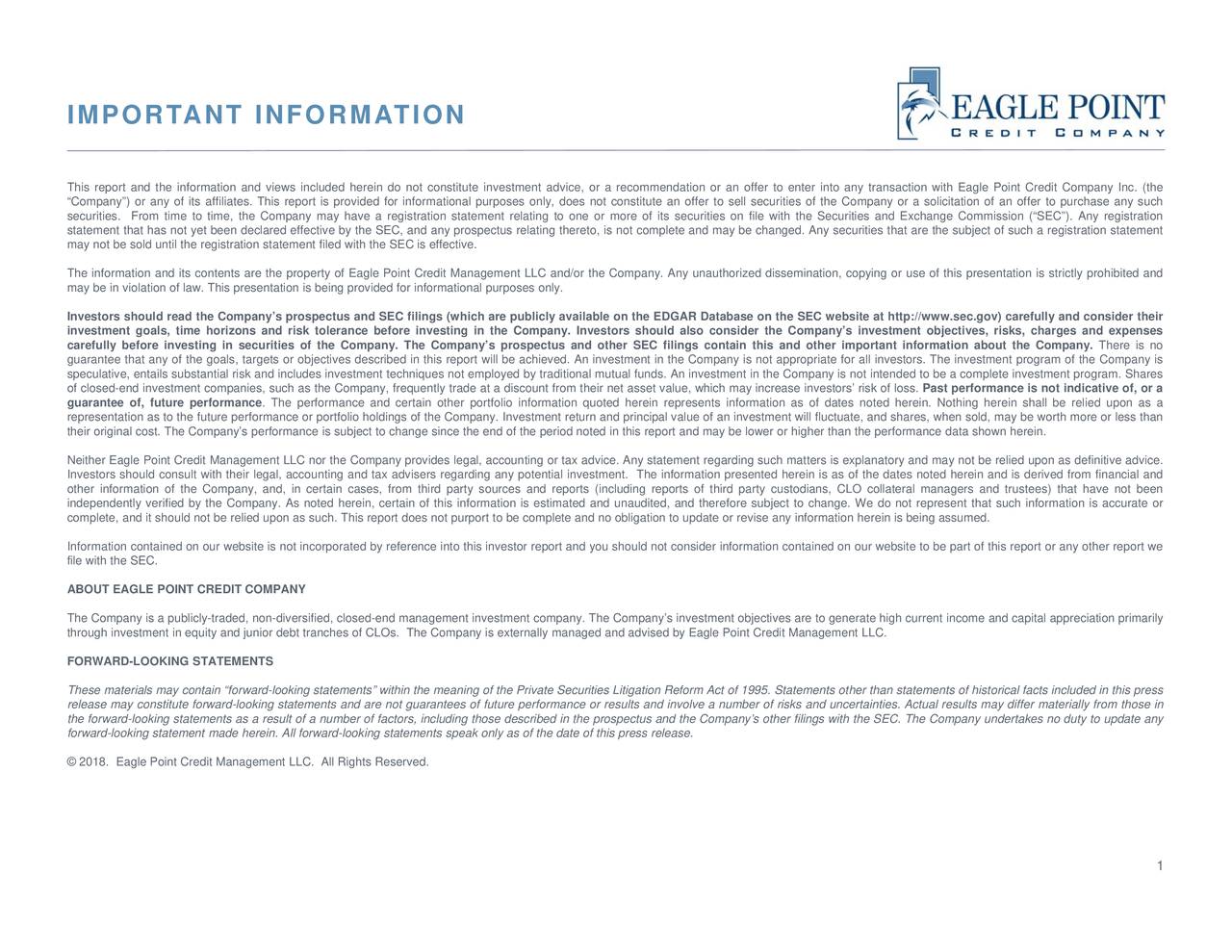 Eagle Point Credit Company Inc. 2017 Q4 - Results - Earnings Call ...