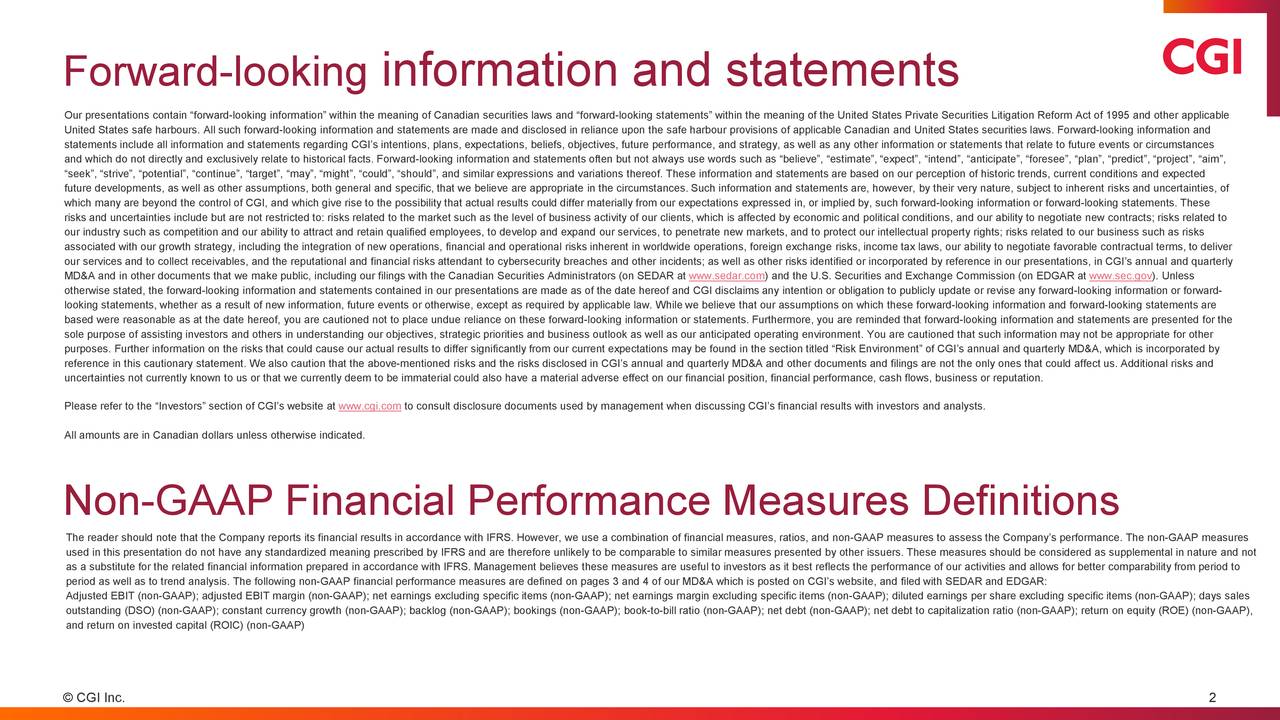 CGI Inc. 2019 Q4 - Results - Earnings Call Presentation (NYSE:GIB ...