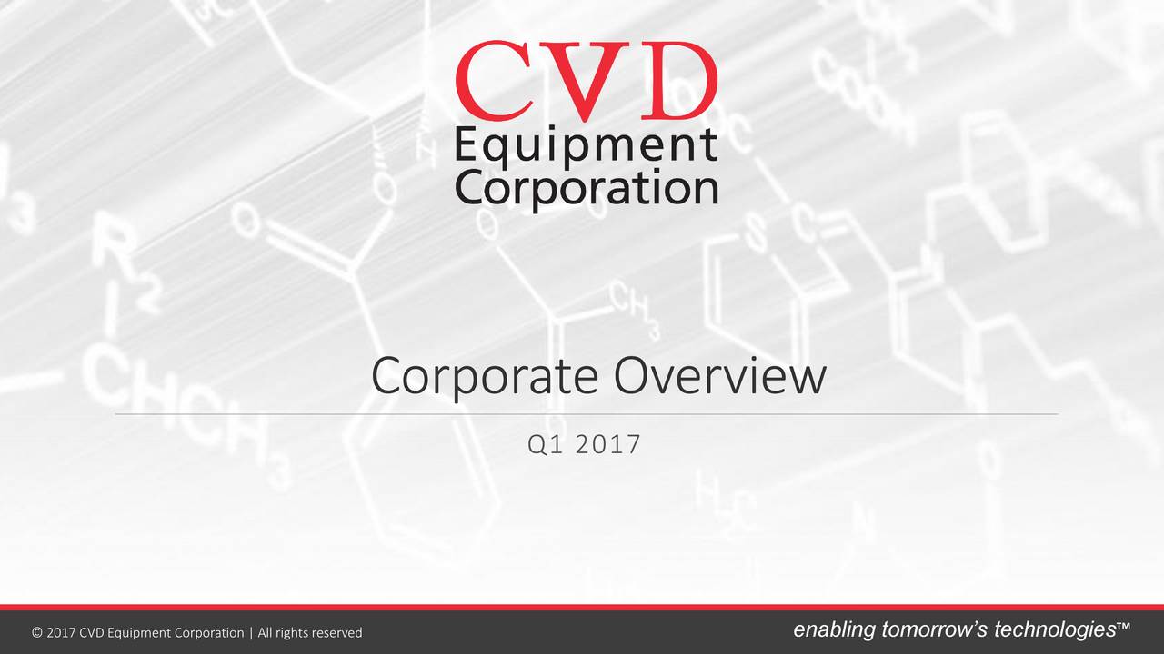 CVD Equipment Corporation 2017 Q1 - Results - Earnings Call Slides (NASDAQ:CVV) | Seeking Alpha