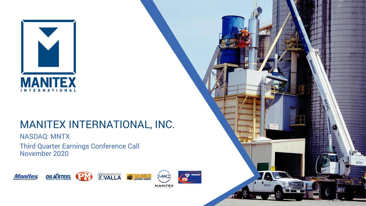 Manitex International, Inc. 2020 Q3 - Results - Earnings Call ...
