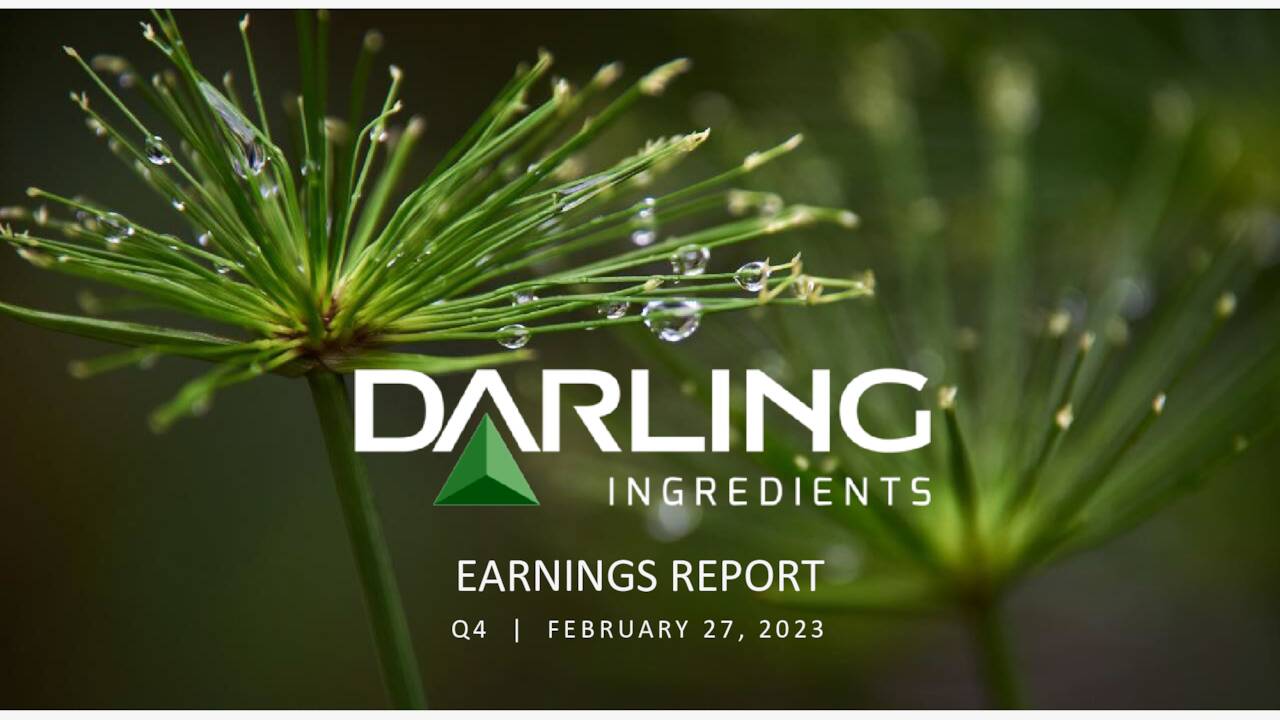 Darling Ingredients Inc. 2022 Q4 - Results - Earnings Call Presentation (NYSE:DAR) | Seeking Alpha