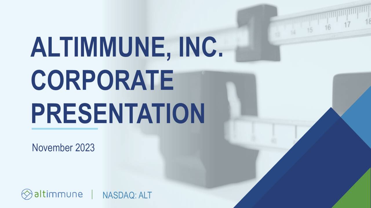 Altimmune, Inc. 2023 Q3 - Results - Earnings Call Presentation (NASDAQ ...