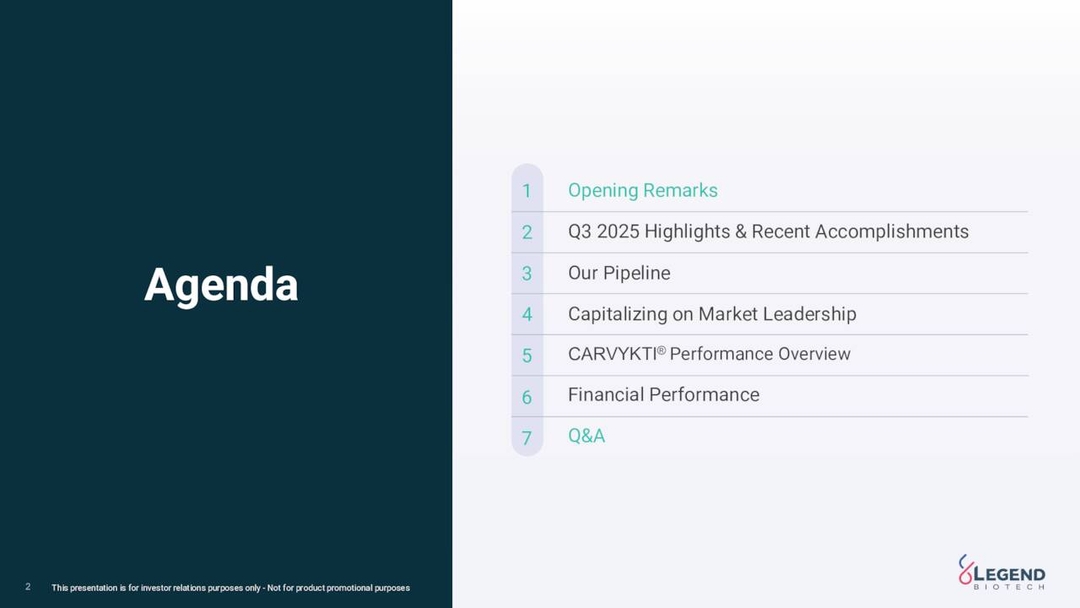 Legend Biotech Corporation 2025 Q3 - Results - Earnings Call ...