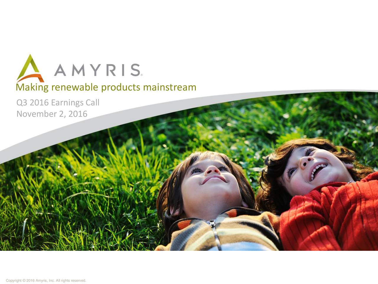 Amyris, Inc. 2016 Q3 - Results - Earnings Call Slides (OTCMKTS:AMRSQ ...