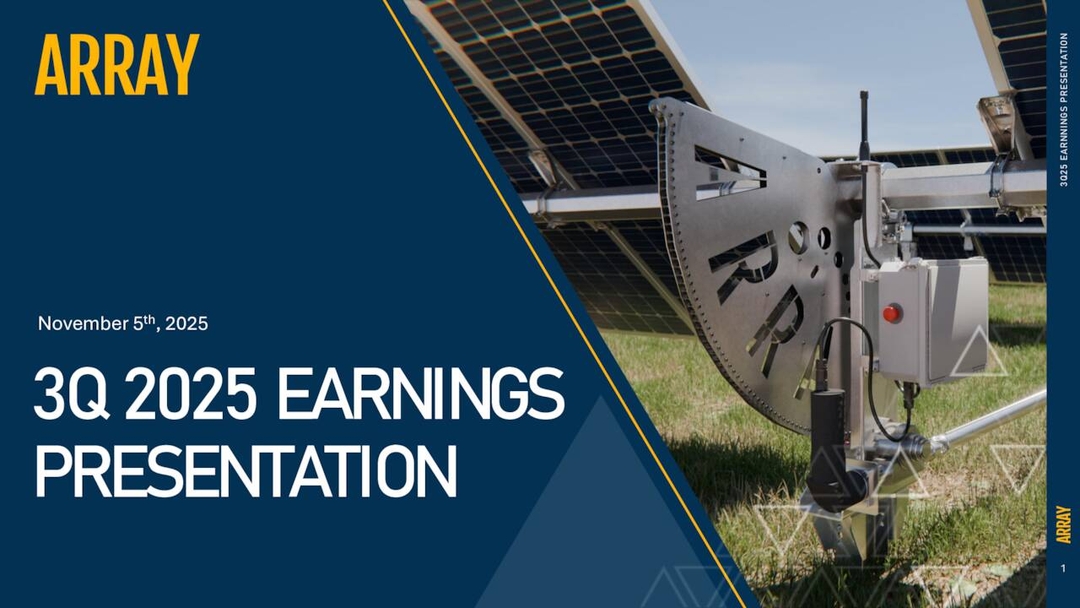 Array Technologies, Inc. 2025 Q3 - Results - Earnings Call Presentation ...