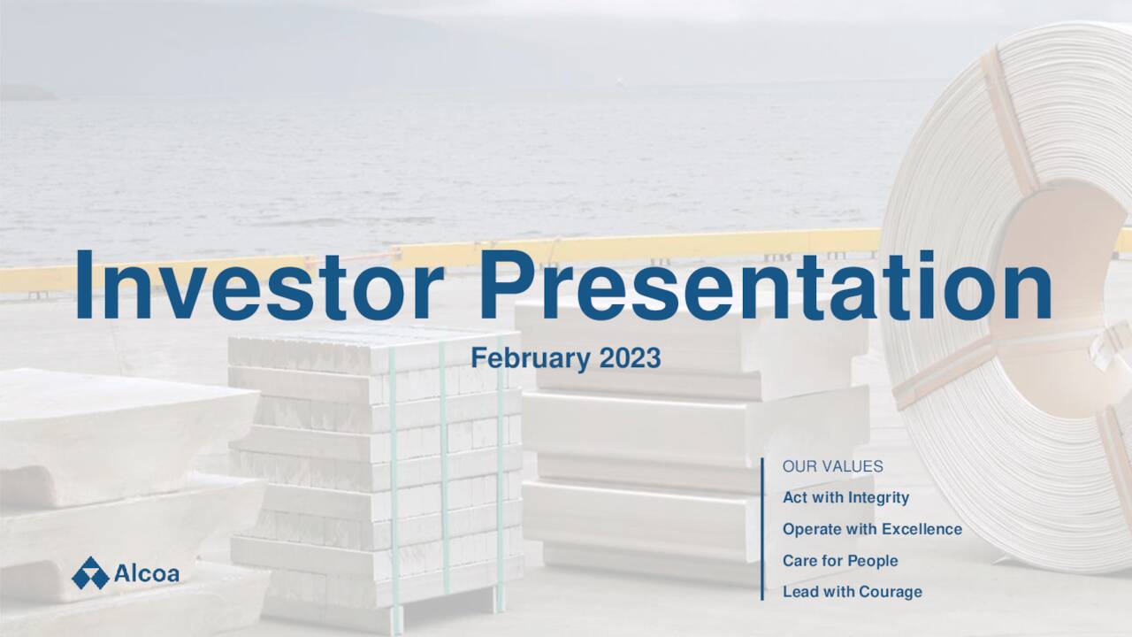 Alcoa (AA) Investor Presentation - Slideshow (NYSE:AA) | Seeking Alpha