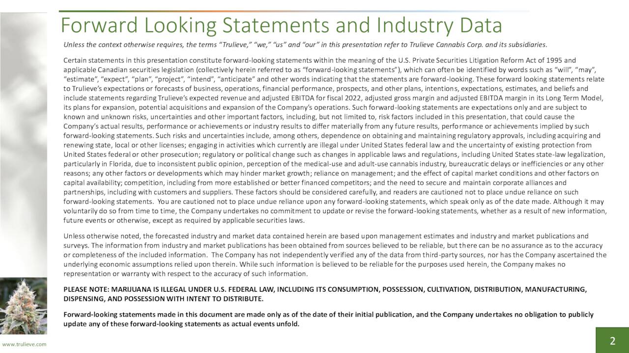 Trulieve Cannabis (TCNNF) Investor Presentation - Slideshow (OTCMKTS ...