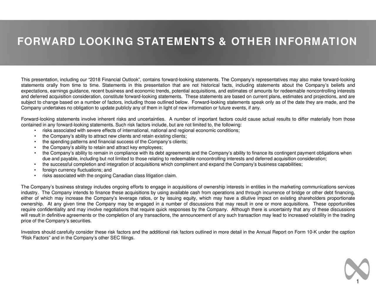 MDC Partners Inc. 2017 Q4 - Results - Earnings Call Slides (NASDAQ:STGW ...