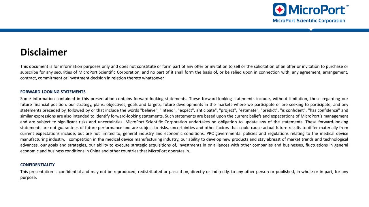 Microport Scientific Corp. 2017 Q4 - Results - Earnings Call Slides ...