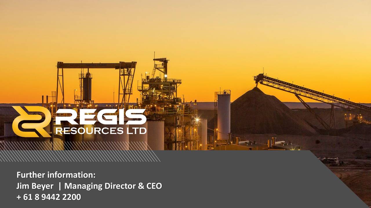 Regis Resources Limited 2021 Q2 - Results - Earnings Call Presentation ...