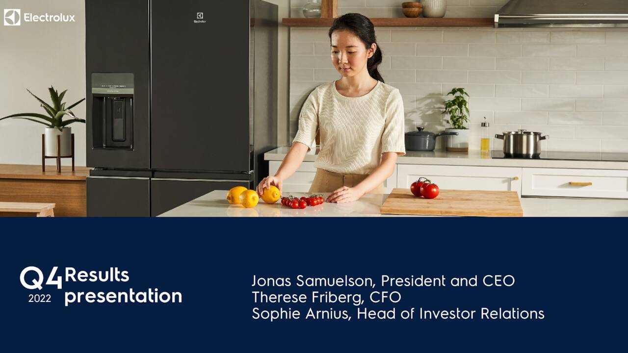AB Electrolux (publ) 2022 Q4 - Results - Earnings Call Presentation (OTCMKTS:ELUXY) | Seeking Alpha