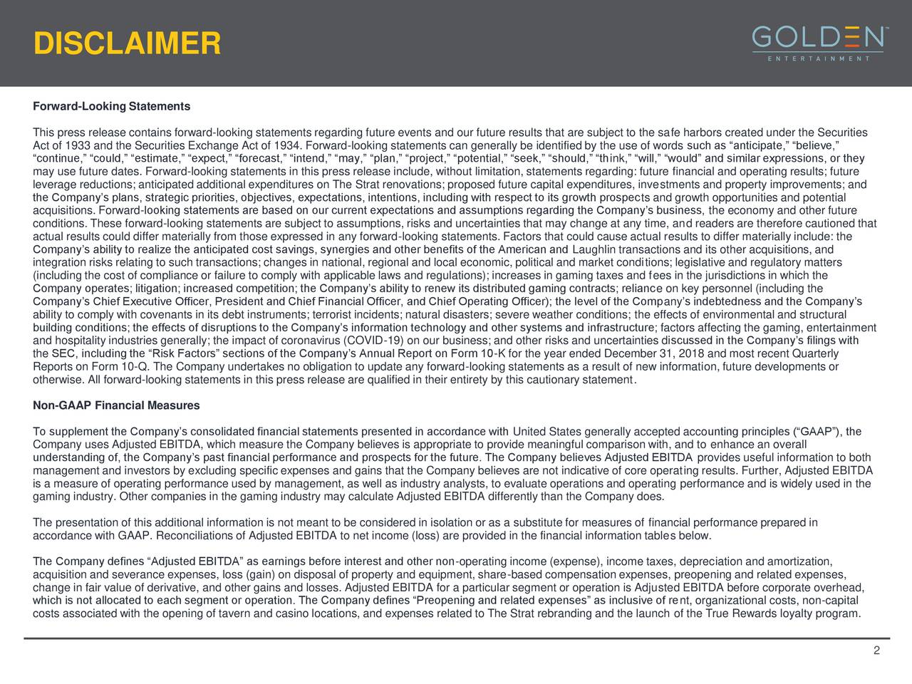 Golden Entertainment (GDEN) Investor Presentation - Slideshow (NASDAQ ...