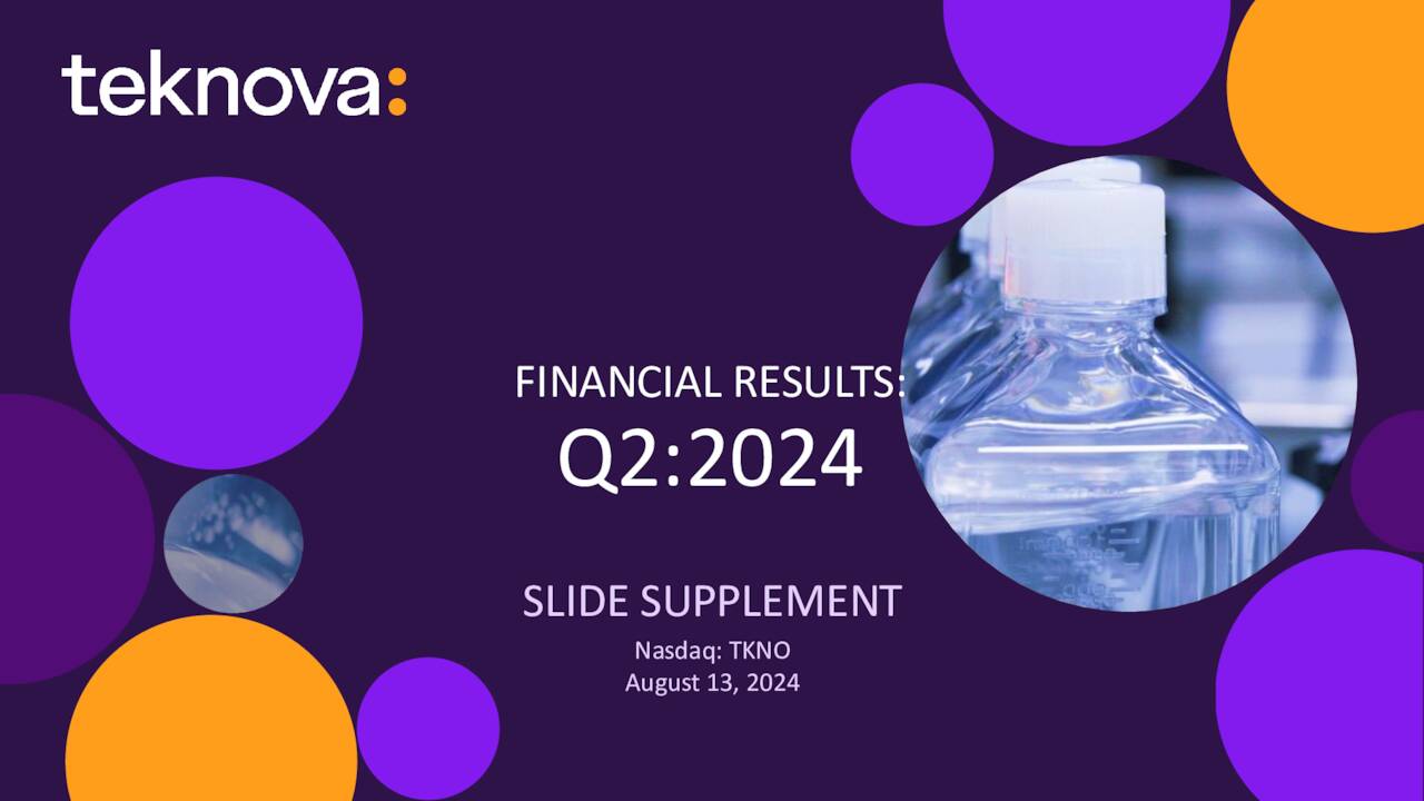 Alpha Teknova, Inc. 2024 Q2 - Results - Earnings Call Presentation ...