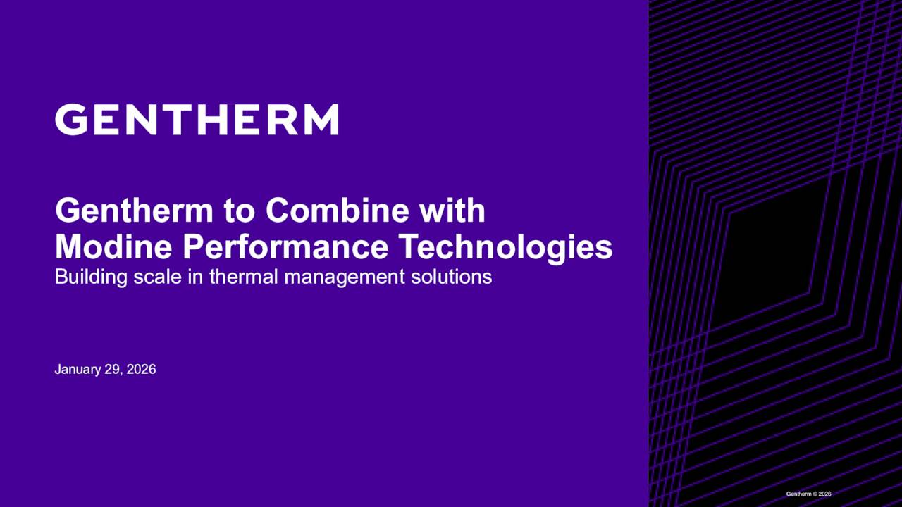 Modine Manufacturing Company (MOD) Gentherm Incorporated, - M&A Call ...