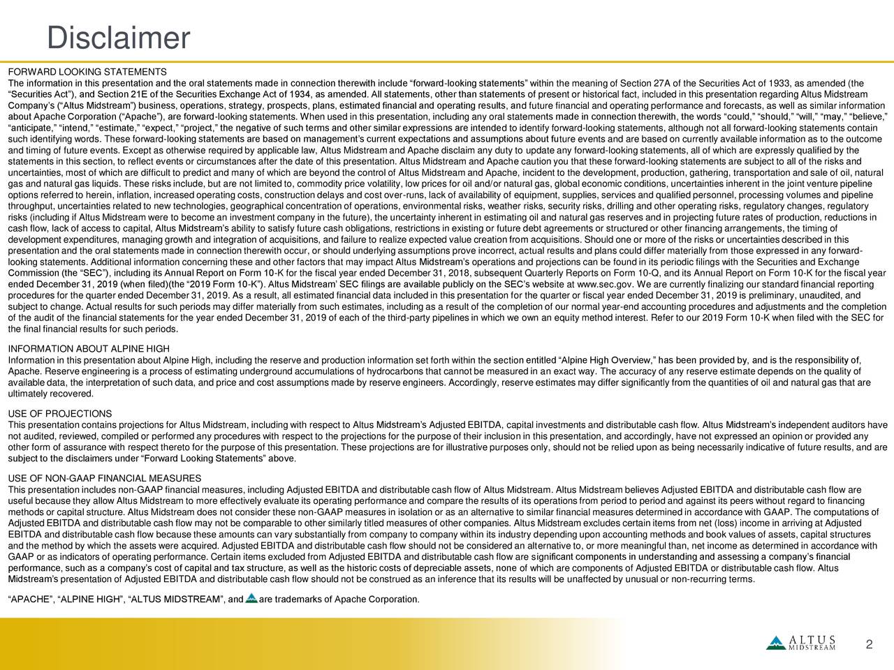 Altus Midstream Company 2019 Q4 - Results - Earnings Call Presentation ...