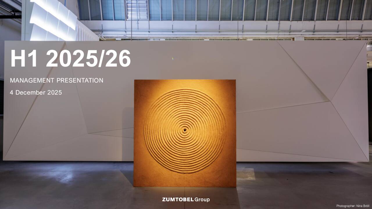 Zumtobel Group AG 2026 Q2 - Results - Earnings Call Presentation (OTCMKTS:ZMTBY) 2025-12-10 ...