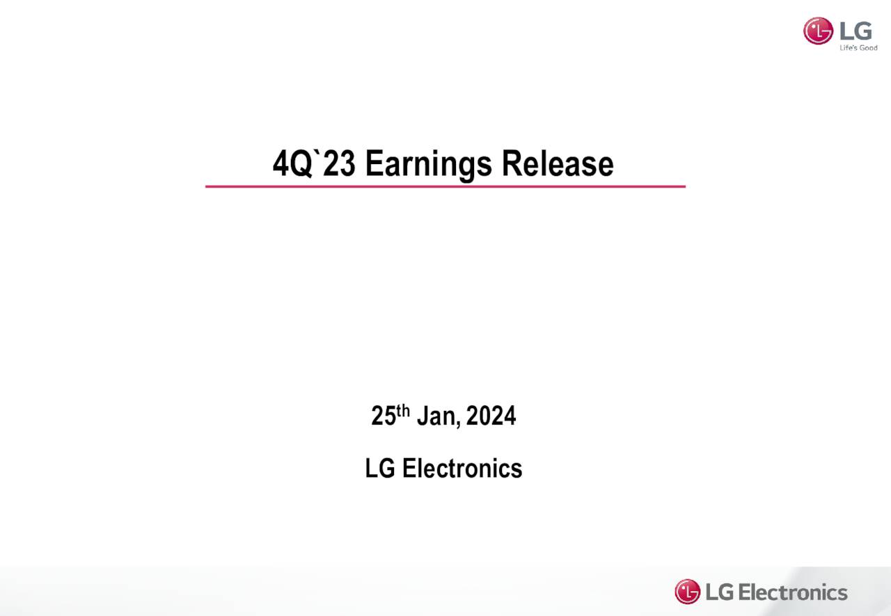 LG Electronics Inc. 2023 Q4 - Results - Earnings Call Presentation ...