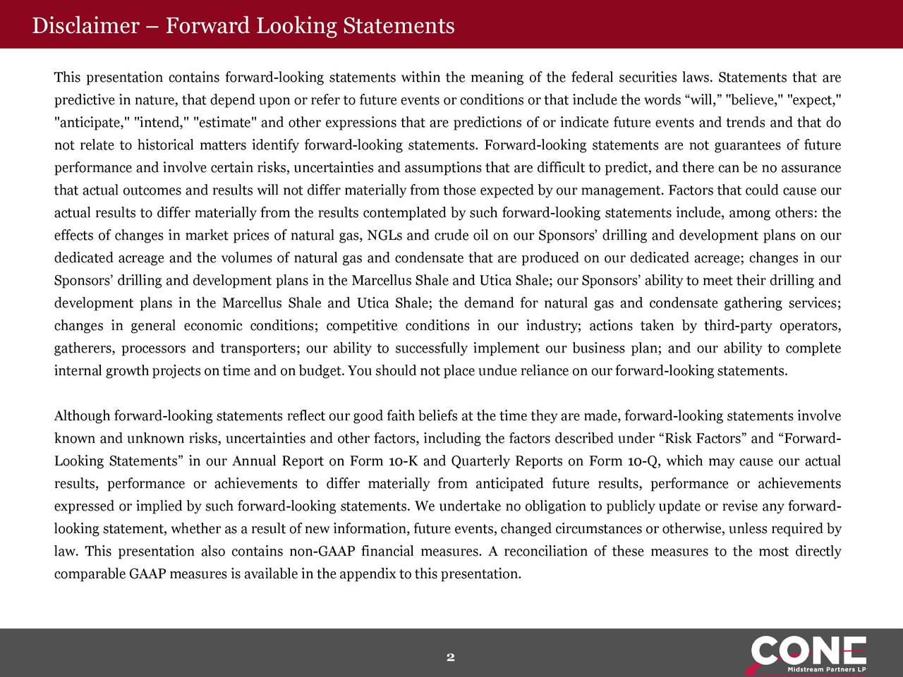 CONE Midstream Partners LP 2017 Q3 - Results - Earnings Call Slides ...