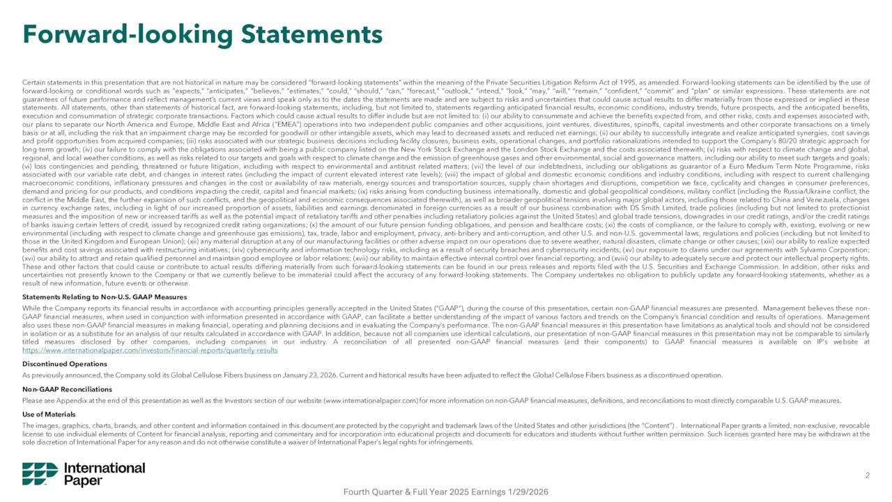 International Paper Company 2025 Q4 - Results - Earnings Call ...