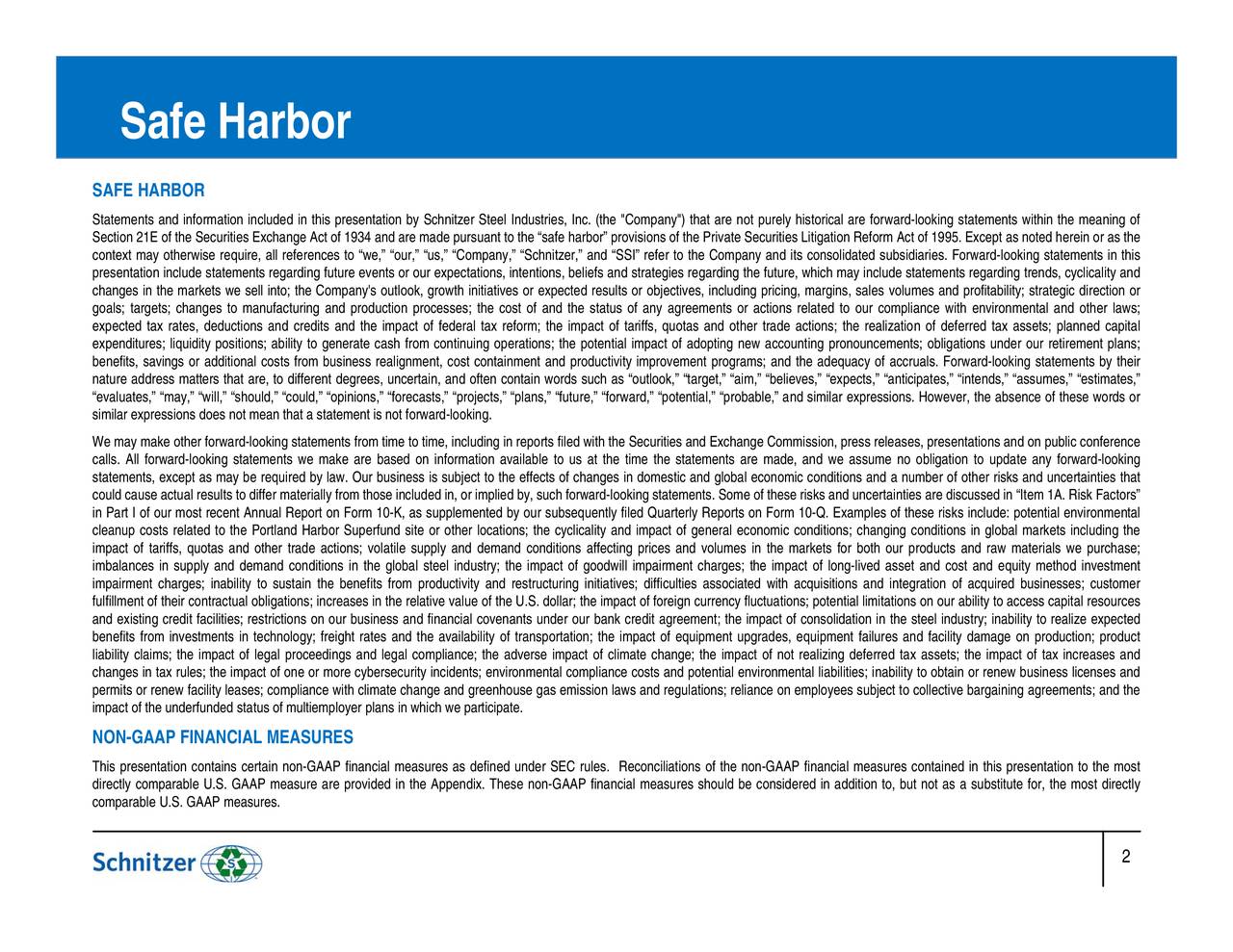 Schnitzer Steel Industries, Inc. 2018 Q4 - Results - Earnings Call Slides (NASDAQ:RDUS-DEFUNCT ...