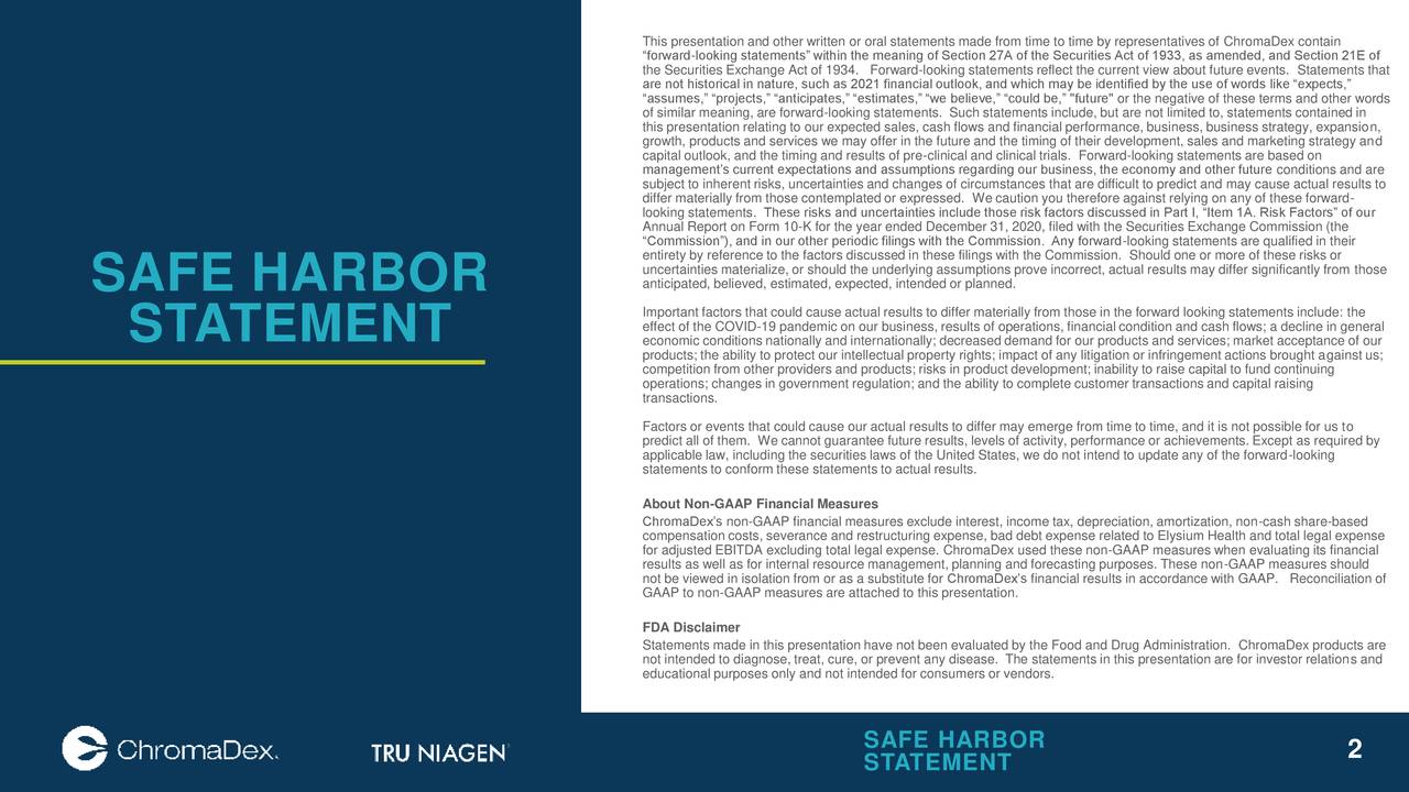 ChromaDex Corporation 2021 Q1 - Results - Earnings Call Presentation ...