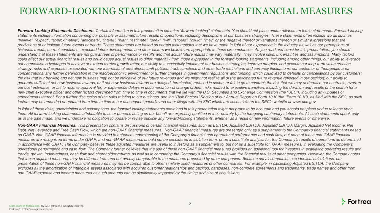 Fortrea Holdings Inc. 2025 Q1 - Results - Earnings Call Presentation ...