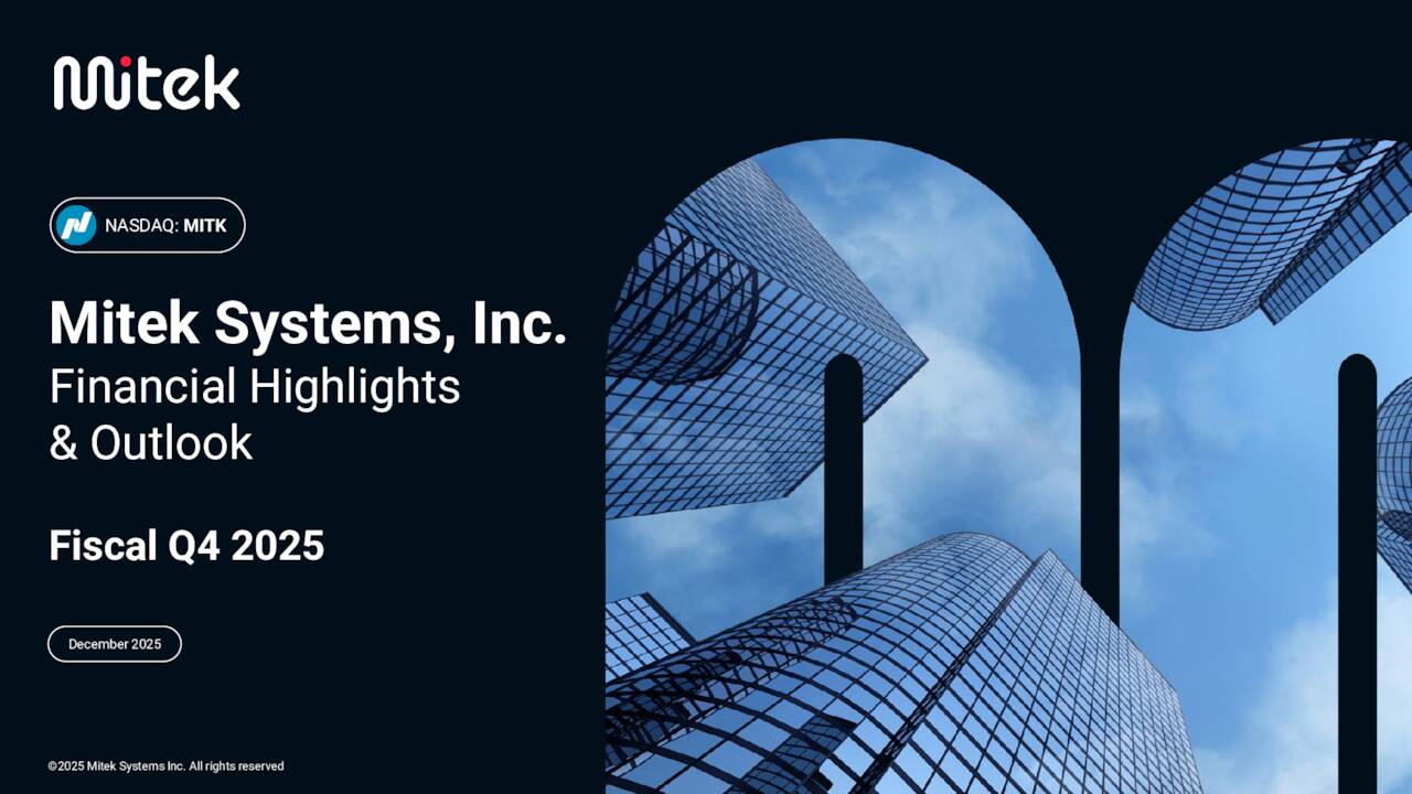 Mitek Systems, Inc. 2025 Q4 - Results - Earnings Call Presentation ...