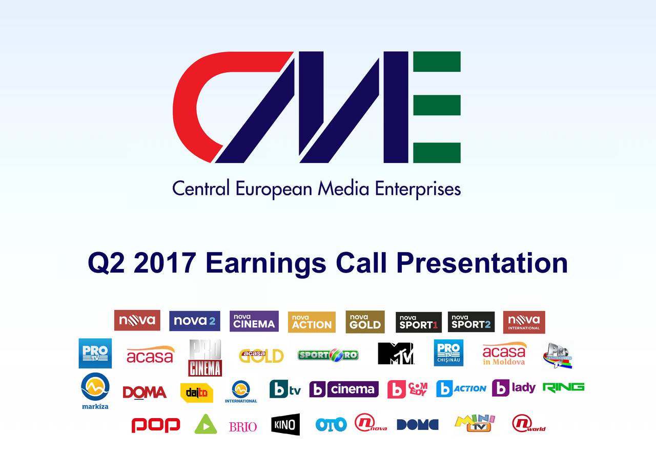 Central European Media Enterprises Ltd. 2017 Q2 - Results - Earnings ...