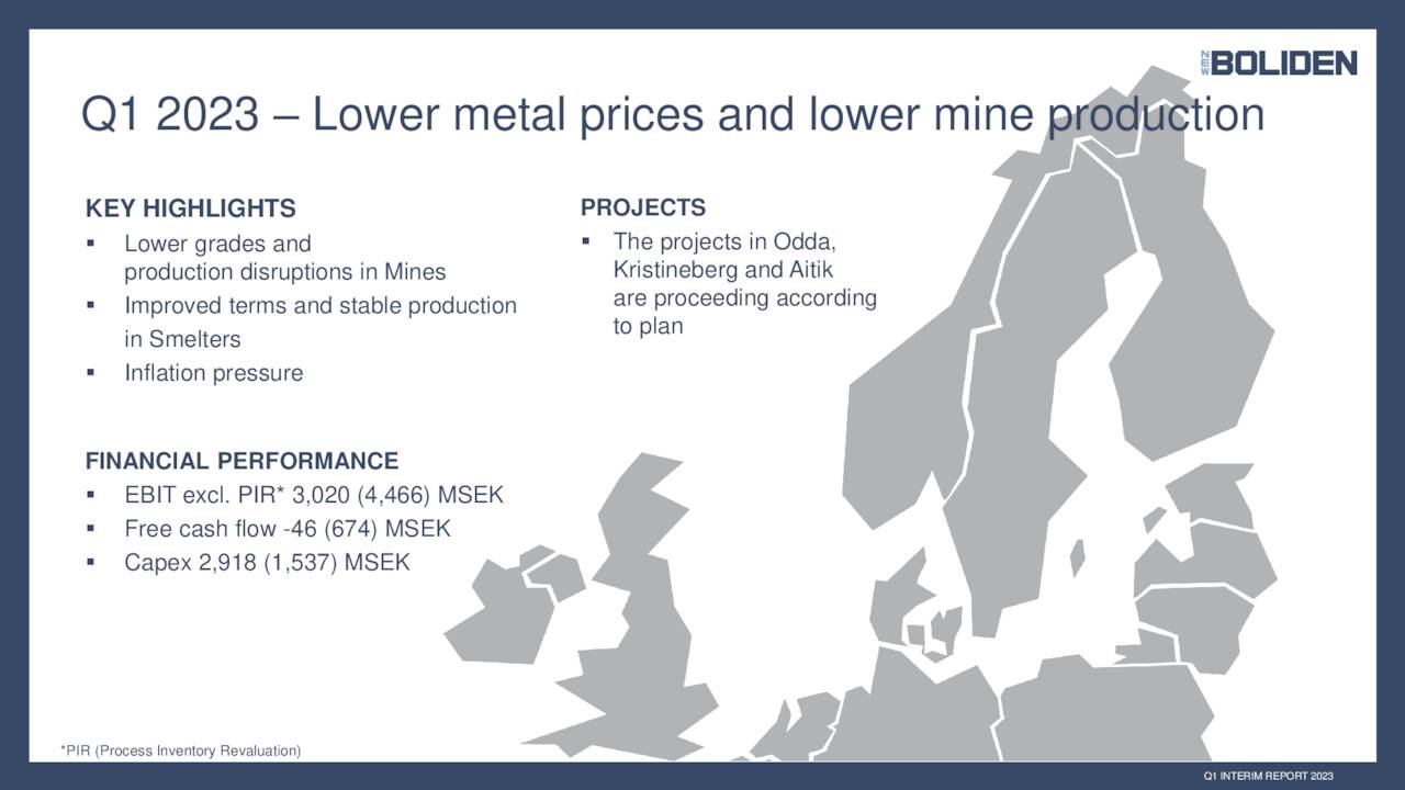 Boliden AB (publ) 2023 Q1 - Results - Earnings Call Presentation (OTCMKTS:BDNNY) | Seeking Alpha