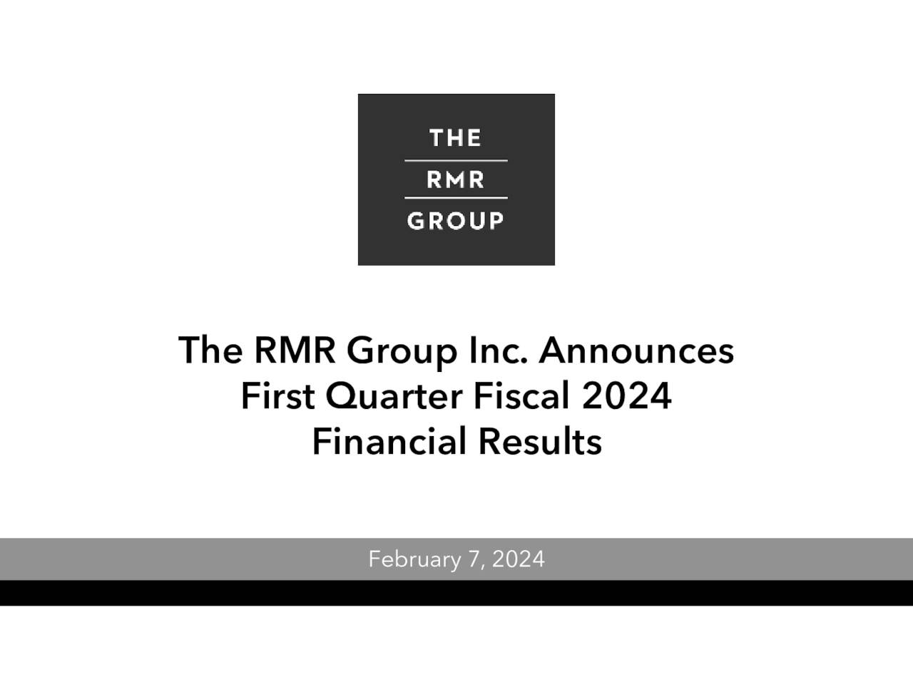 The RMR Group Inc. 2024 Q1 - Results - Earnings Call Presentation ...