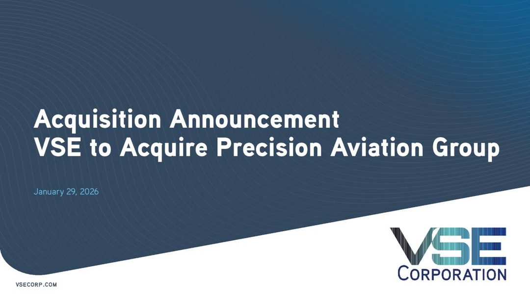 VSE Corporation (VSEC) Precision Aviation Group, Inc., - M&A Call ...
