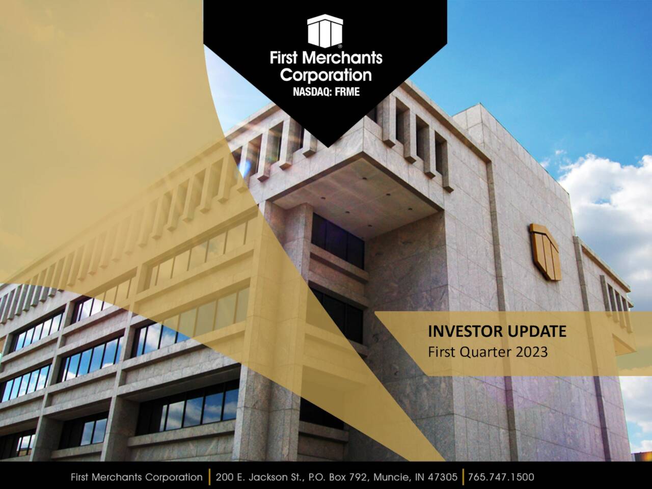 First Merchants Corporation 2023 Q1 - Results - Earnings Call ...