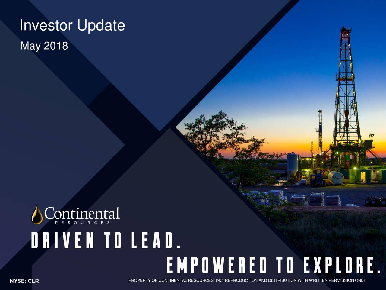 Continental Resources Inc 2018 Q1 Results Earnings Call Slides