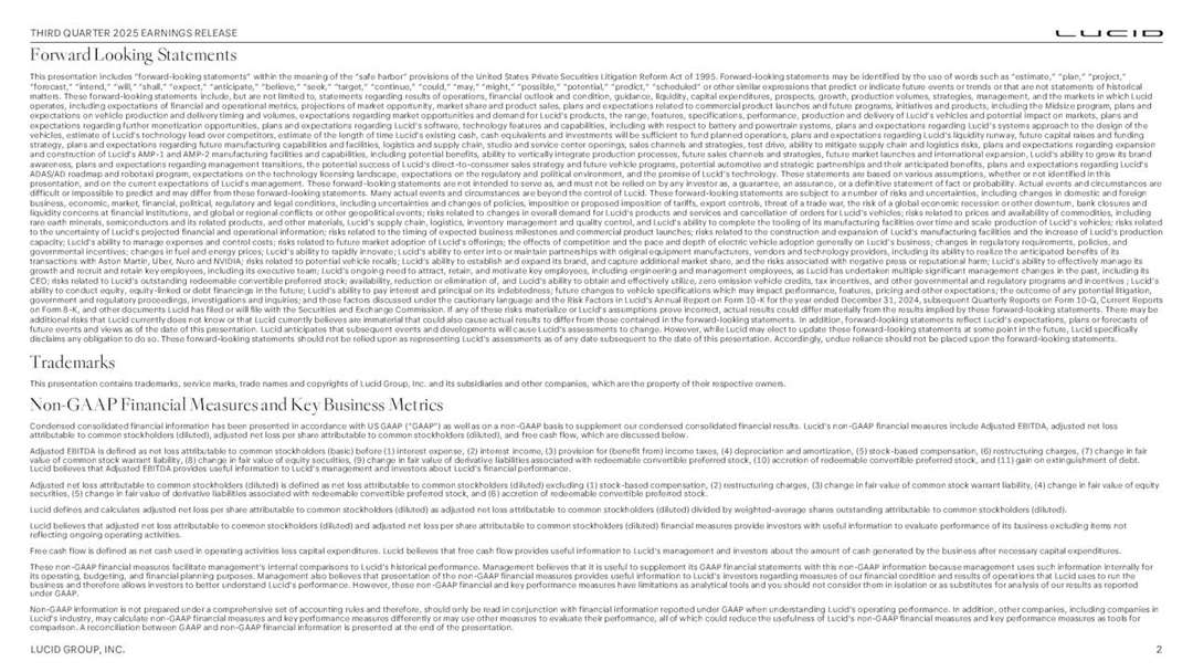 Lucid Group, Inc. 2025 Q3 - Results - Earnings Call Presentation (NASDAQ:LCID) 2025-11-10 ...