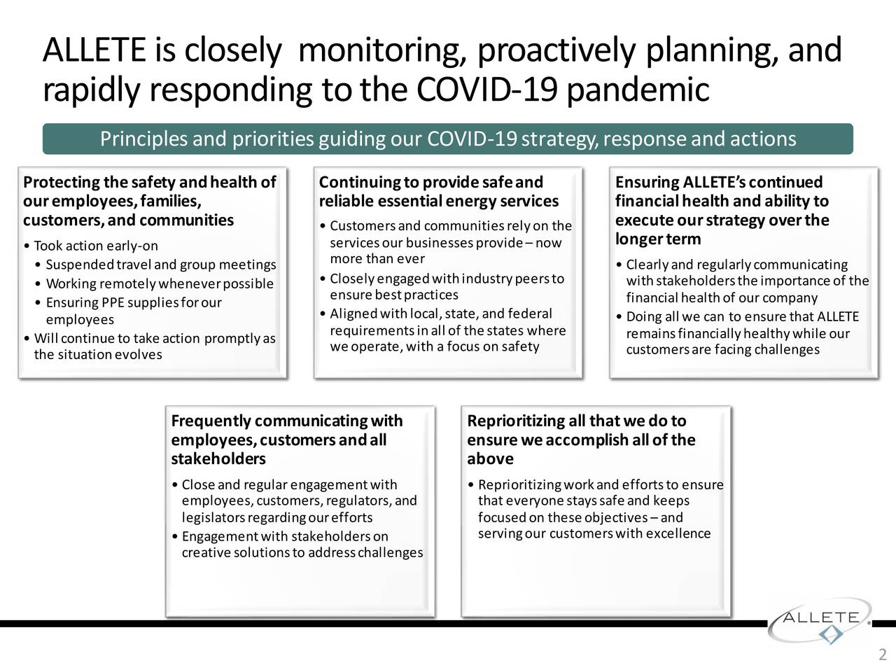 ALLETE, Inc. 2020 Q3 - Results - Earnings Call Presentation (NYSE:ALE ...