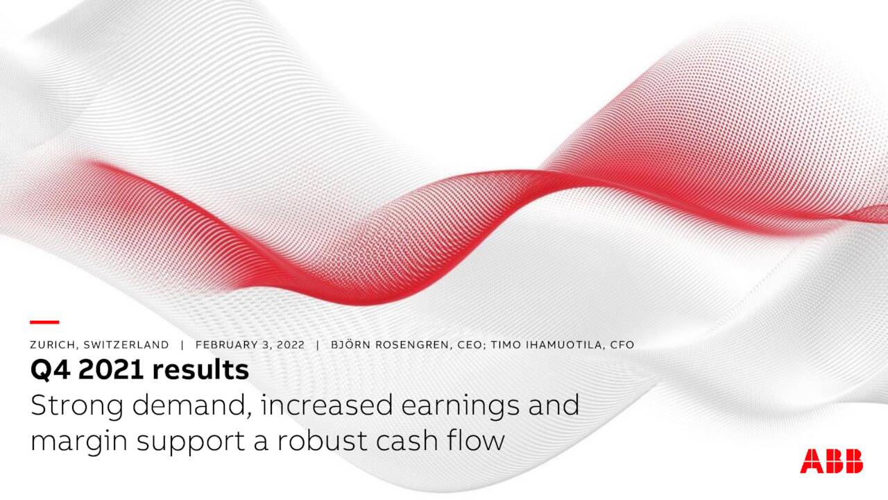 ABB Ltd 2021 Q4 - Results - Earnings Call Presentation (OTCMKTS:ABBNY ...