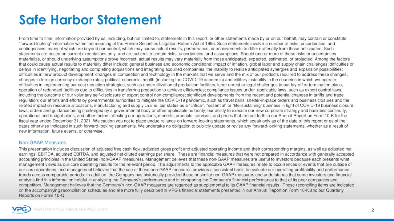 Vishay Precision (VPG) Investor Presentation - Slideshow (NYSE:VPG) | Seeking Alpha