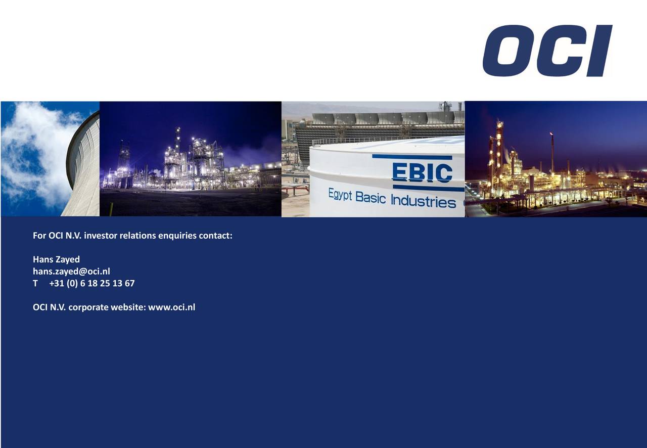OCI N.V. 2020 Q1 - Results - Earnings Call Presentation (OTCMKTS:OCINF ... OCI N.V. 2020 Q1 - Results - Earnings Call Presentation (OTCMKTS:OCINF ...