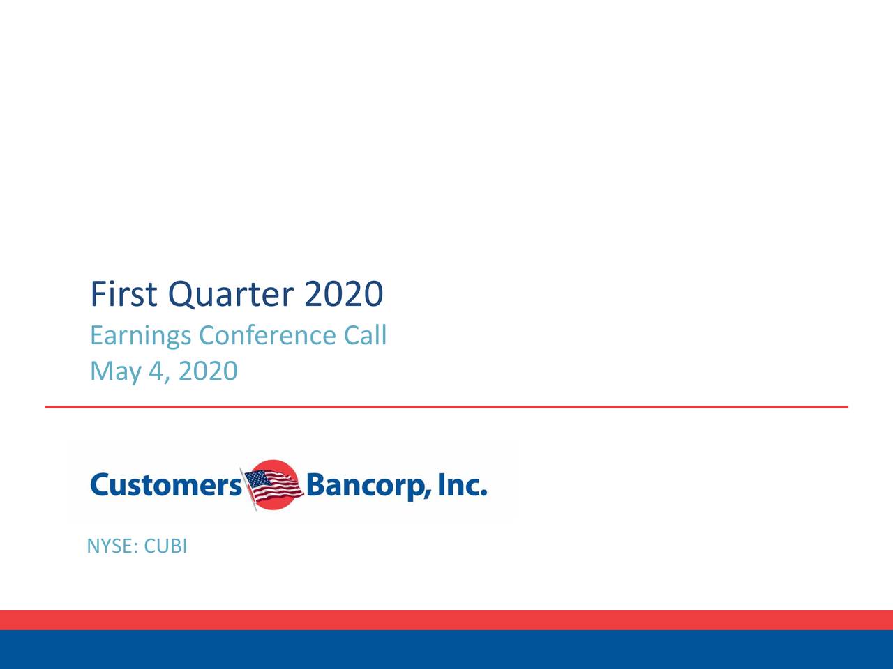 Customers Bancorp, Inc. 2020 Q1 - Results - Earnings Call Presentation ...