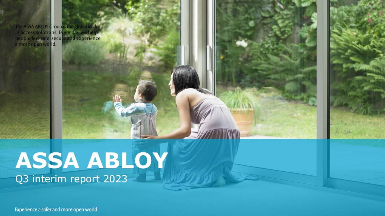 ASSA ABLOY AB (publ) 2023 Q3 - Results - Earnings Call Presentation (OTCMKTS:ASAZF) | Seeking Alpha