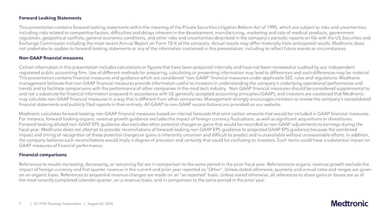 Medtronic plc 2025 Q1 - Results - Earnings Call Presentation (NYSE:MDT) | Seeking Alpha