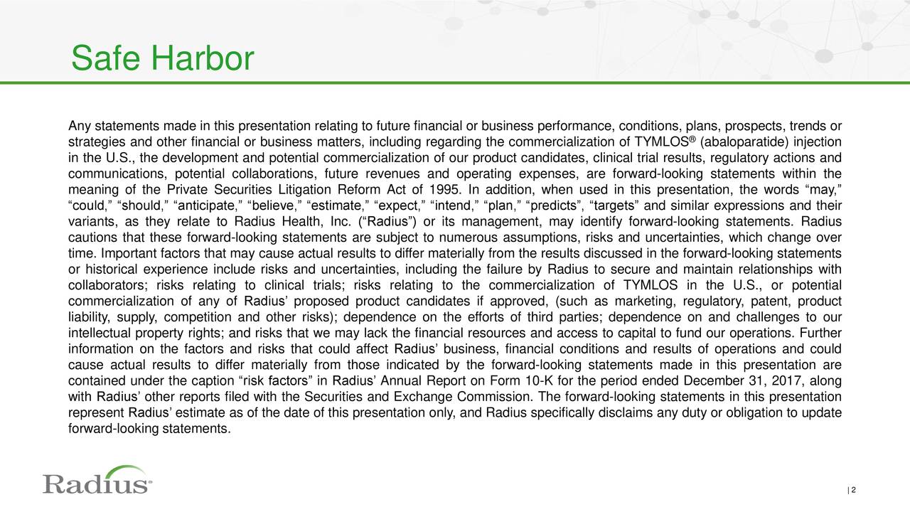 Radius Health (RDUS) Investor Presentation - Slideshow (NASDAQ:RDUS ...