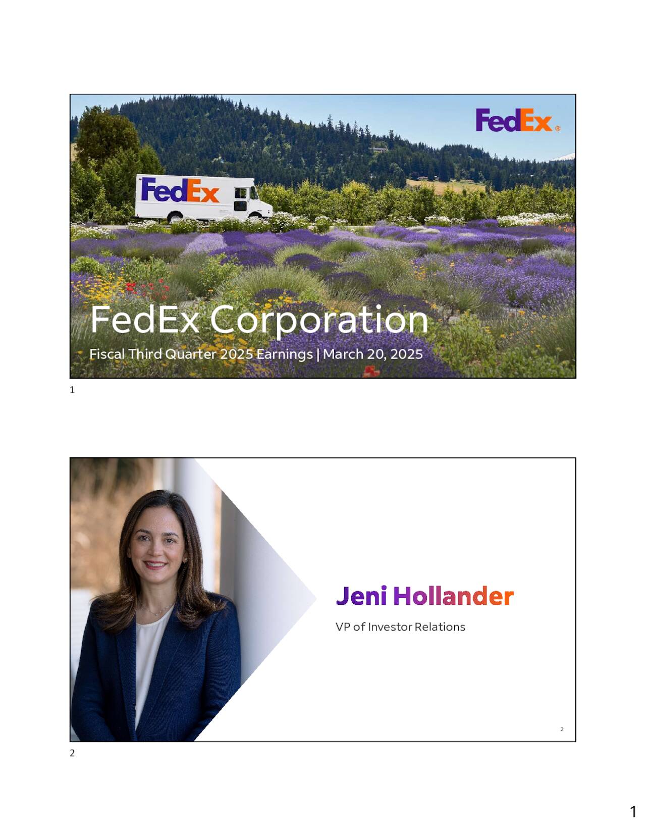 FedEx Corporation 2025 Q3 - Results - Earnings Call Presentation (NYSE ...