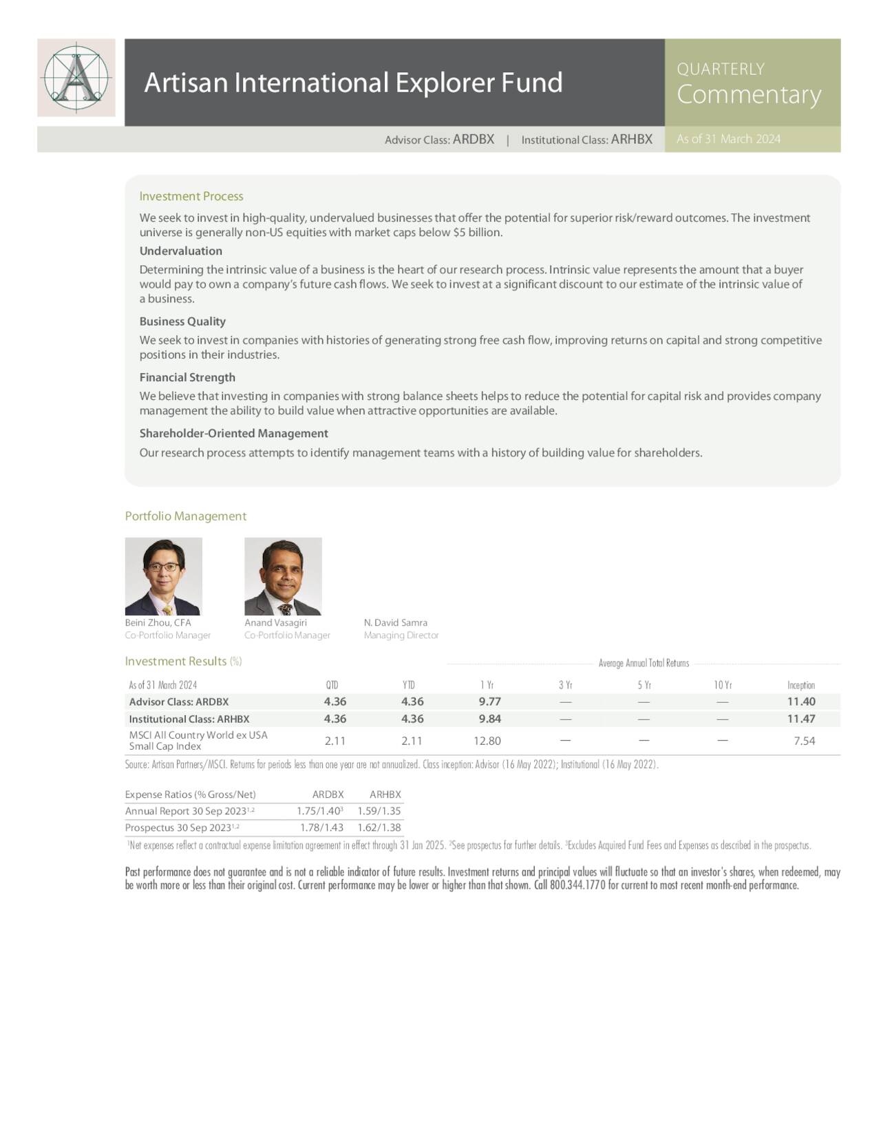 Artisan International Explorer Fund Q1 2024 Commentary | Seeking Alpha